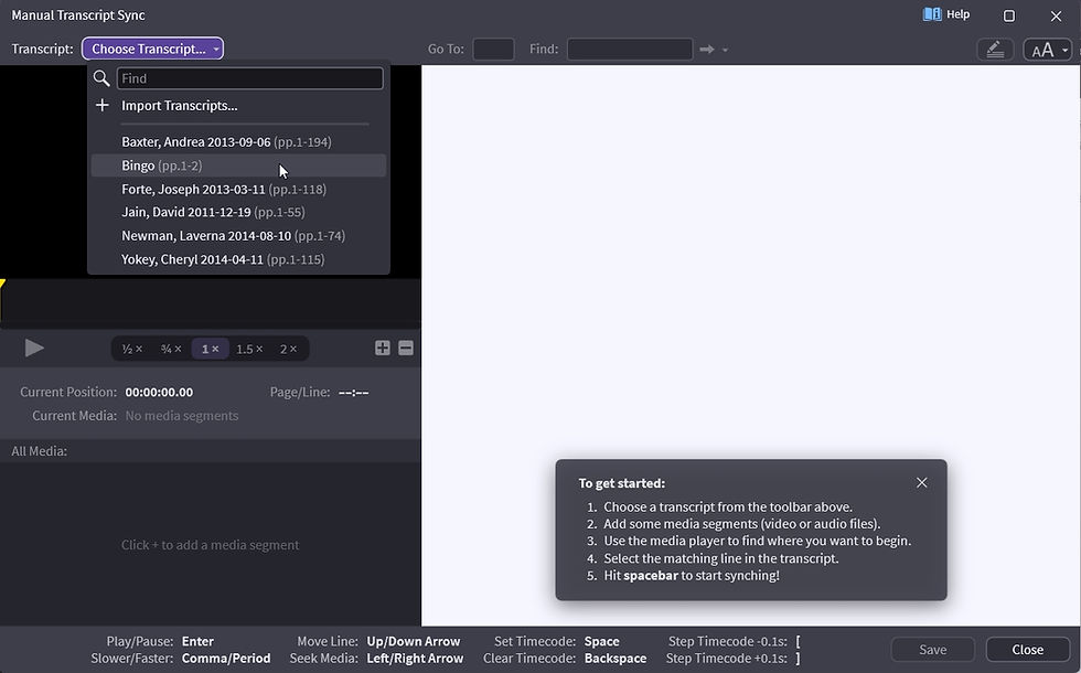 Manual Transcript Sync